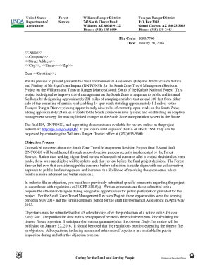 Fillable Online South Zone TMR EA scoping letter. South Zone TMR EA ...