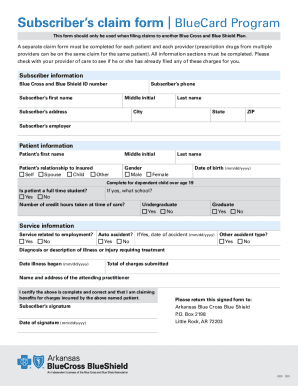 Fillable Online Special guidelines for claim formsBlue Shield of CA ...