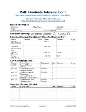 Fillable Online MatE Graduate Advising Form Fax Email Print - pdfFiller