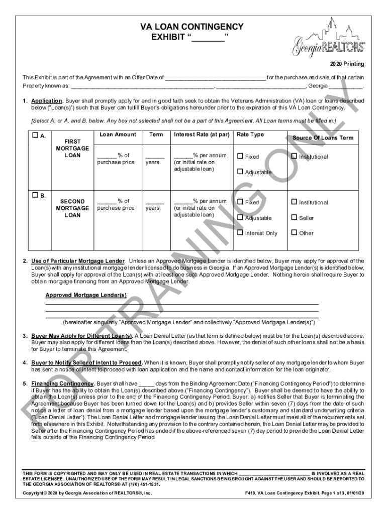 Va Loan Contingency - Fill Online, Printable, Fillable, Blank | pdfFiller