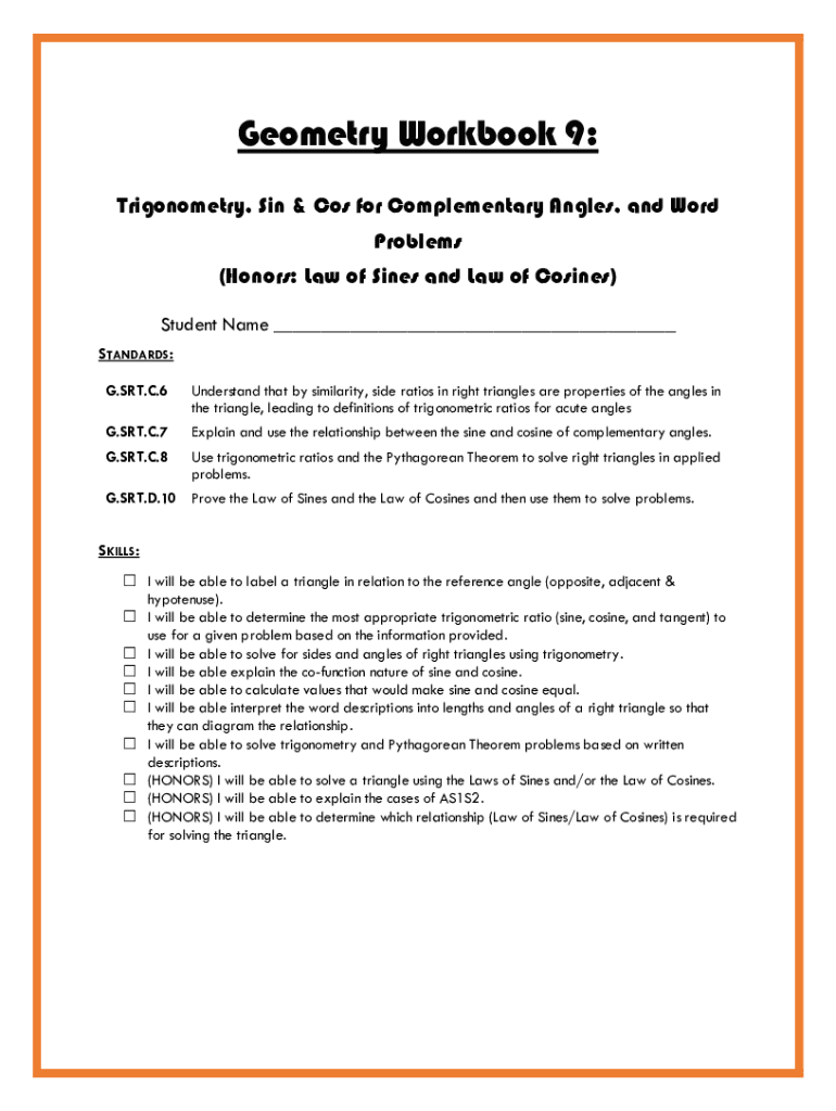 Fillable Online Law of Sine and Cosine Word Problems Worksheet Fax Email Print - pdfFiller