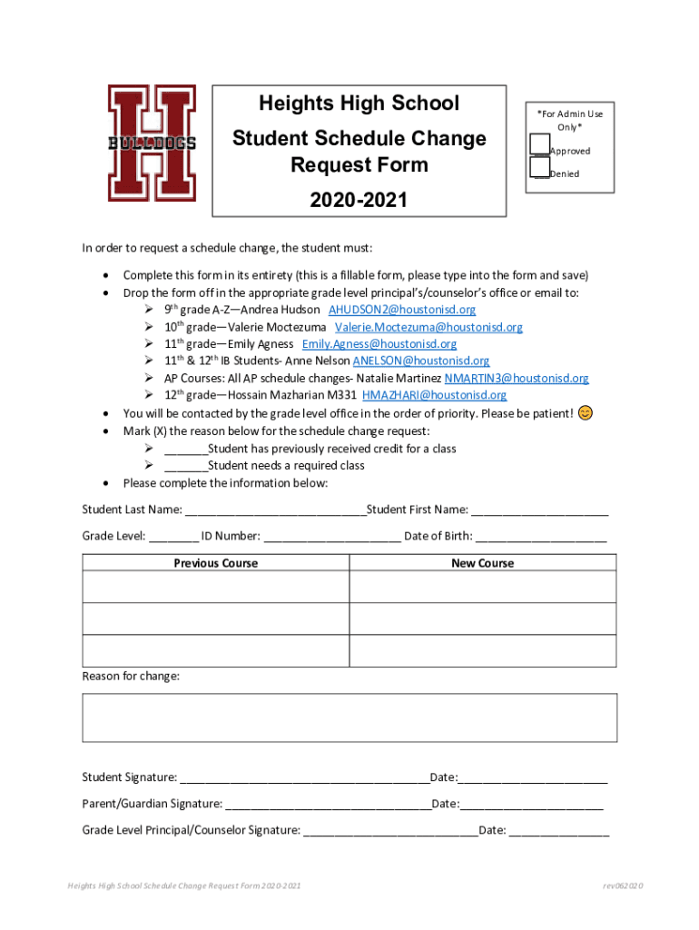 Fillable Online School Schedule Change Request Form - XpCourse Fax Email Print - pdfFiller