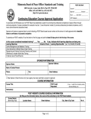 Fillable Online dps mn Minnesota Board of Peace Officer Standards and ...