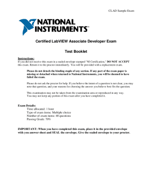 Fillable Online clad sample exam paper - MY LabVIEW Fax Email Print ...