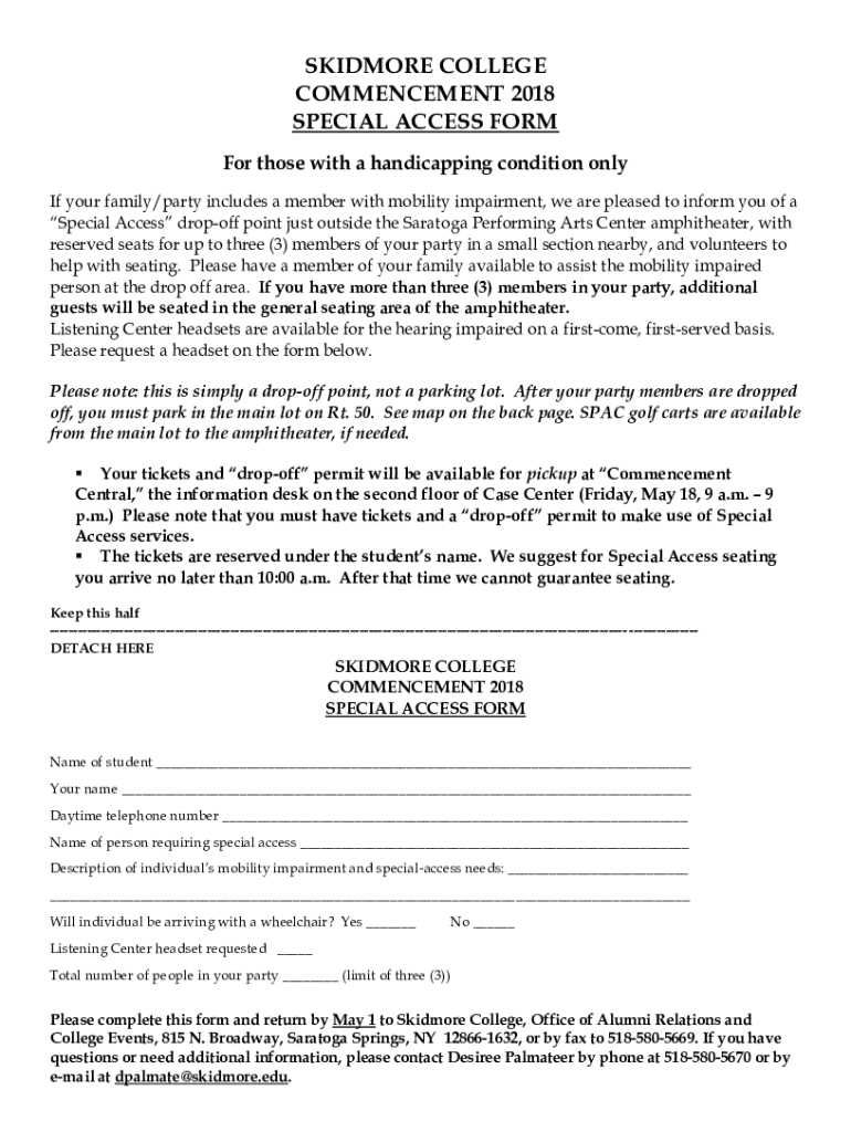 Fillable Online SPECIAL ACCESS FORM Fax Email Print - pdfFiller