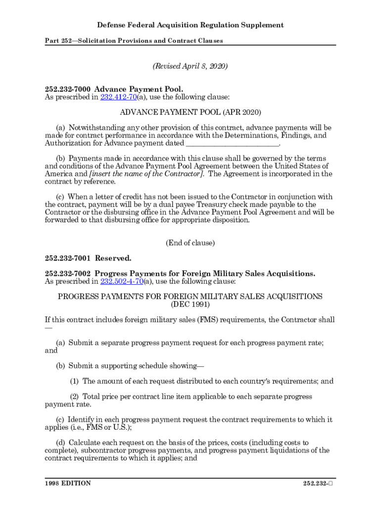 Defense Federal Acquisition Regulation Supplement Part 252 ... Doc ...