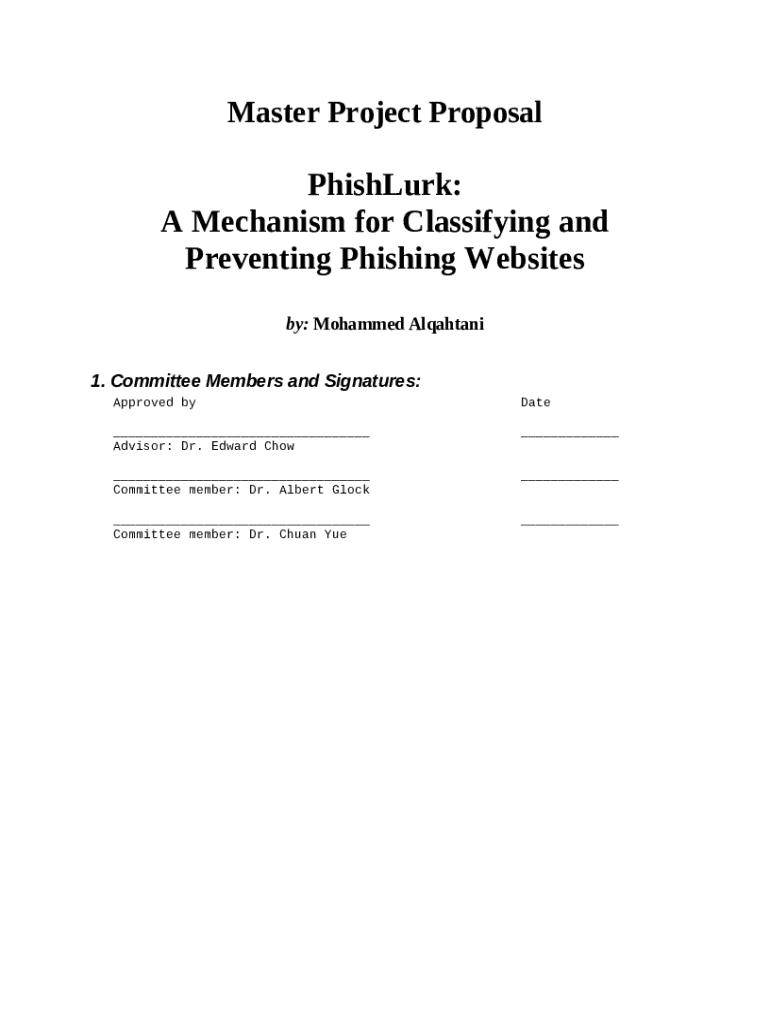 Master Project Proposal Doc Template | pdfFiller