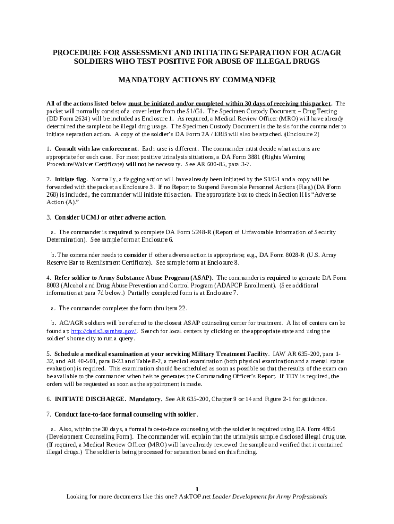 MANDATORY ACTIONS BY COMMANDER Doc Template | pdfFiller