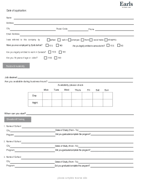 Fillable Online Earls-Application-Form-USA-Fillable.pdf Fax Email Print - pdfFiller