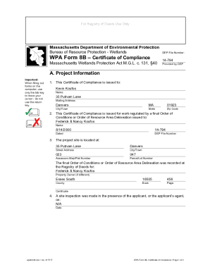 Fillable Online DEP File Number: WPA Form 8B Fax Email Print - pdfFiller