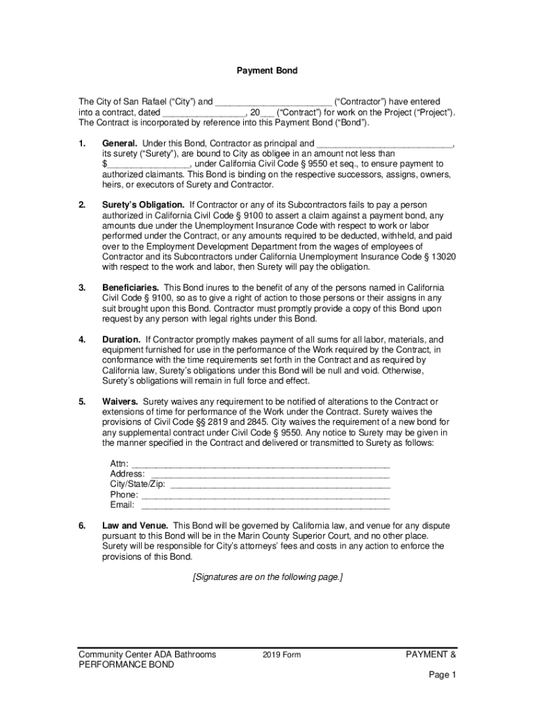 Fillable Online Payment & Performance Bond FORM Fax Email Print - pdfFiller