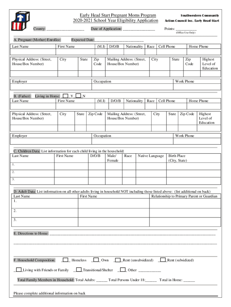 Fillable Online Pregnant moms application Fax Email Print - pdfFiller