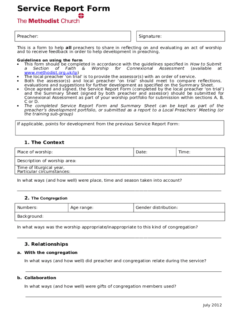 Summary Sheet Service Report Doc Template | pdfFiller