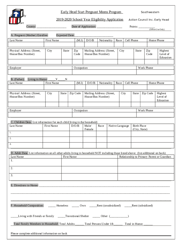 Services for Pregnant Women - SETA Head Start Doc Template | pdfFiller