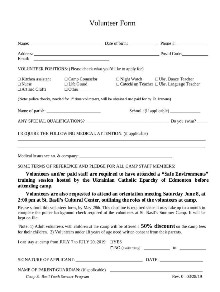 Employee/Authorized Volunteer Application and Disclosure Doc Template | pdfFiller