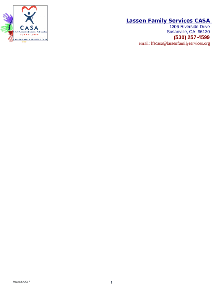 Lassen Family Services CASA Doc Template | pdfFiller