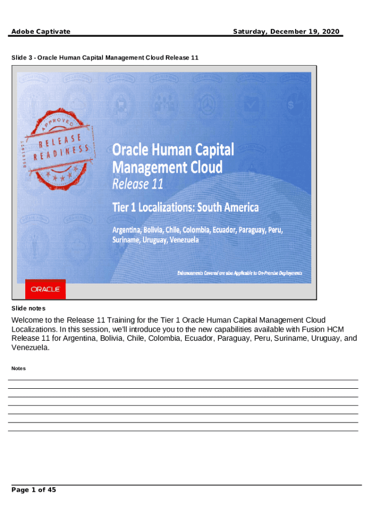 Slide 3 - Oracle Human Capital Management Cloud Release 11 Doc Template ...