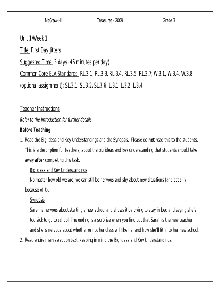 Title: First Day Jitters Doc Template | pdfFiller