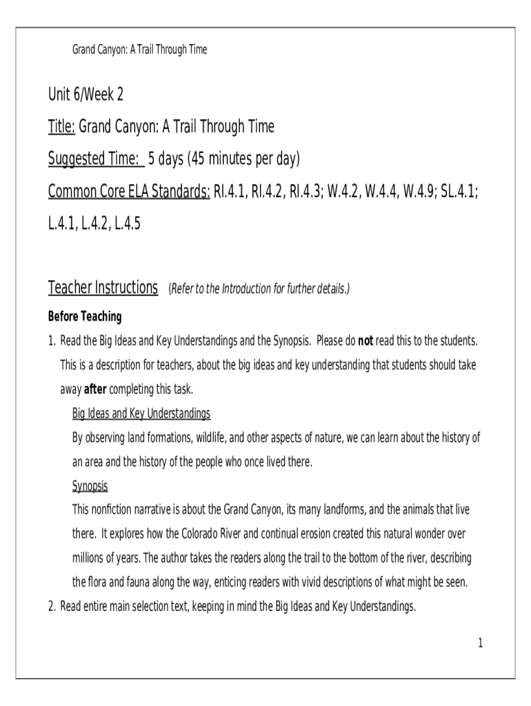 Title: Grand Canyon: A Trail Through Time Doc Template | pdfFiller