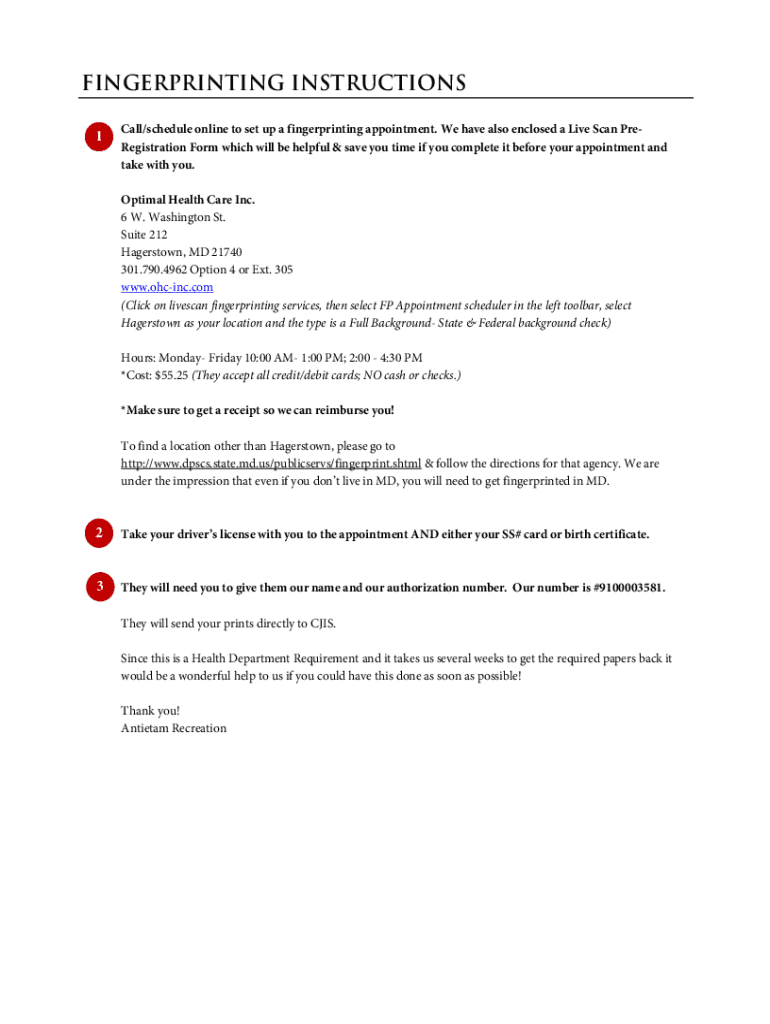 Fillable Online Call/schedule online to set up a fingerprinting ...