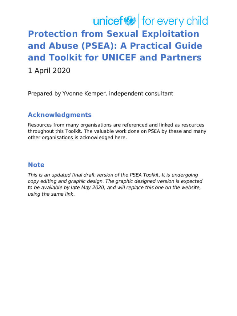Protection from Sexual Exploitation and Abuse (PSEA): A ... Doc ...