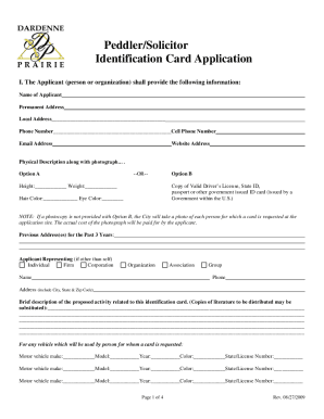 Fillable Online Application for Permit and Identification Card for ...