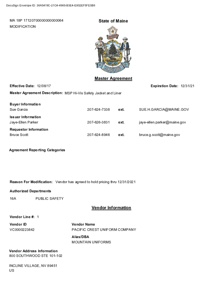 Fillable Online DocuSign Envelope ID: 36A5419C-21C4-4965-B3E4 ...