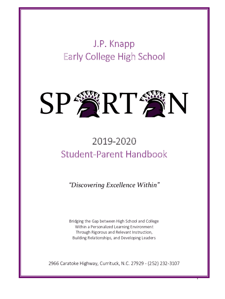 Fillable Online J.P. Knapp Early College High School 2019-2020 Student ...