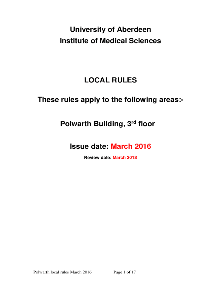 Fillable Online These rules apply to the following areas:Polwarth ...