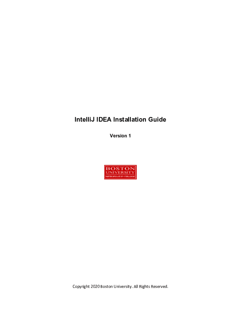 Fillable Online IntelliJ IDEA Installation Guide - Boston University Fax Email Print - pdfFiller