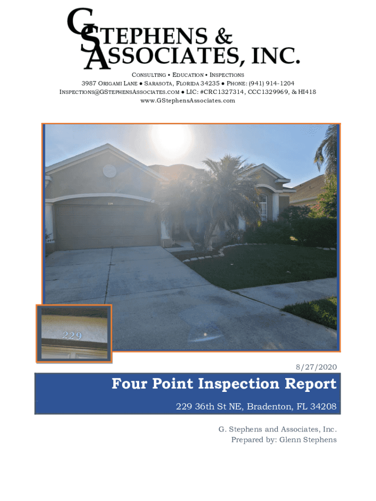 Fillable Online Four Point Inspection Report. 229 36th St NE, Bradenton ...