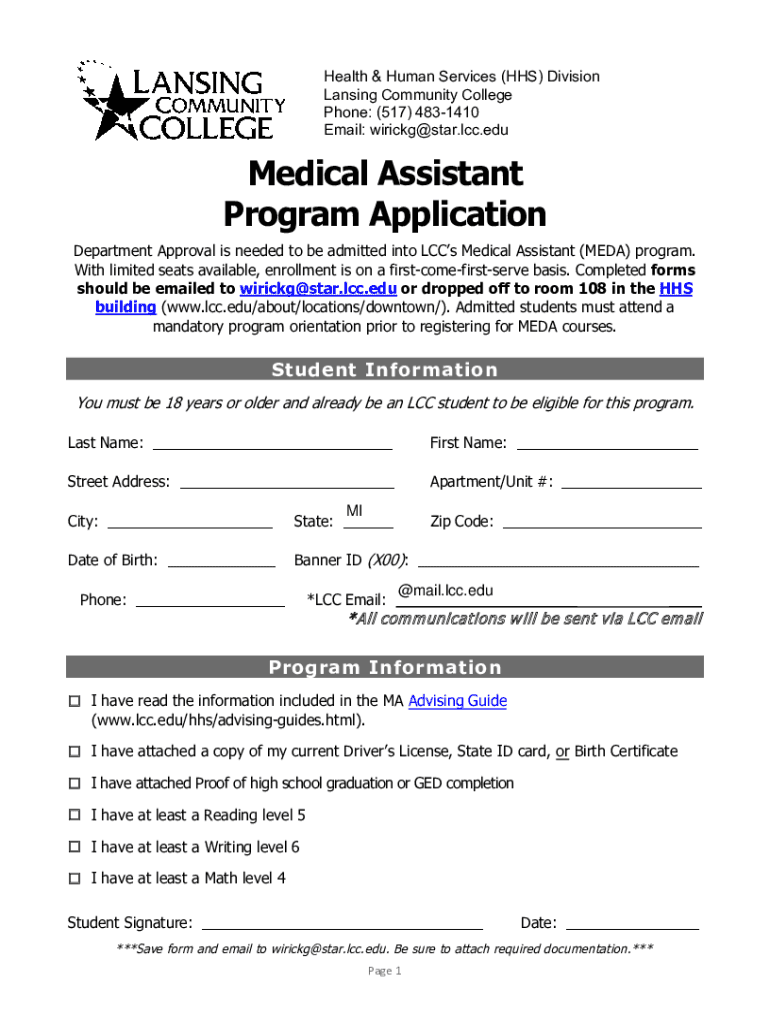 Fillable Online Application - Medical Assistant Fax Email Print - pdfFiller