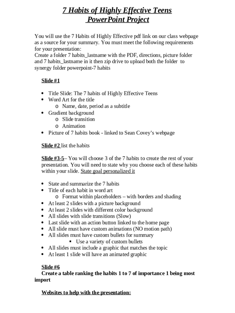 The 7 Habits of Highly Effective People - Extension Juneau ... Doc Template | pdfFiller