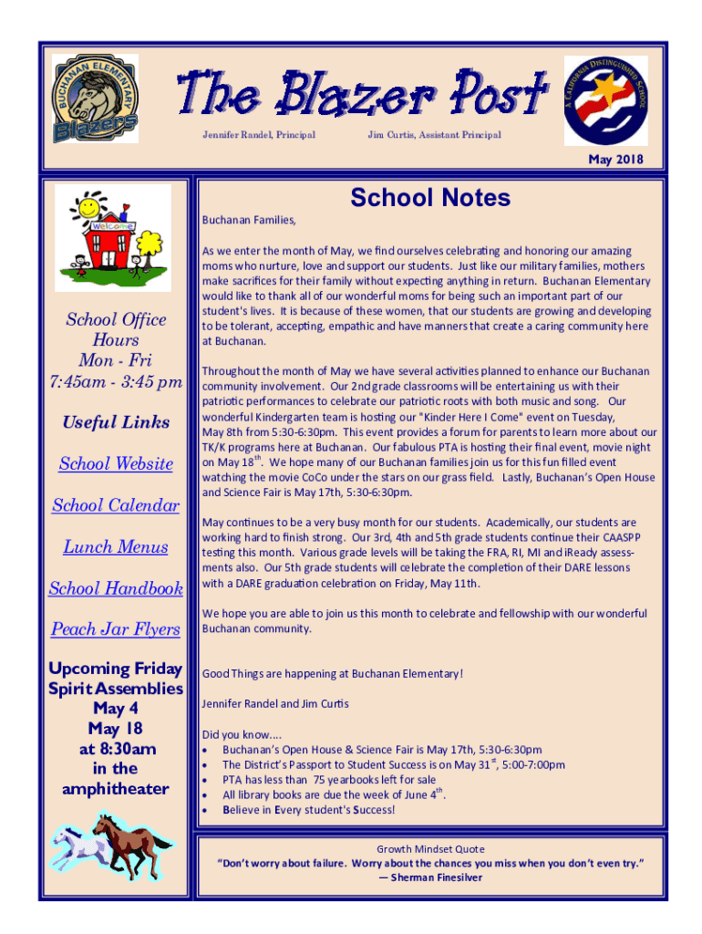 Fillable Online Jennifer Randel, Principal Jim Curtis, Assistant ...