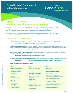 Fillable Online Fillable Online Group Hospital Confinement Indemnity ...