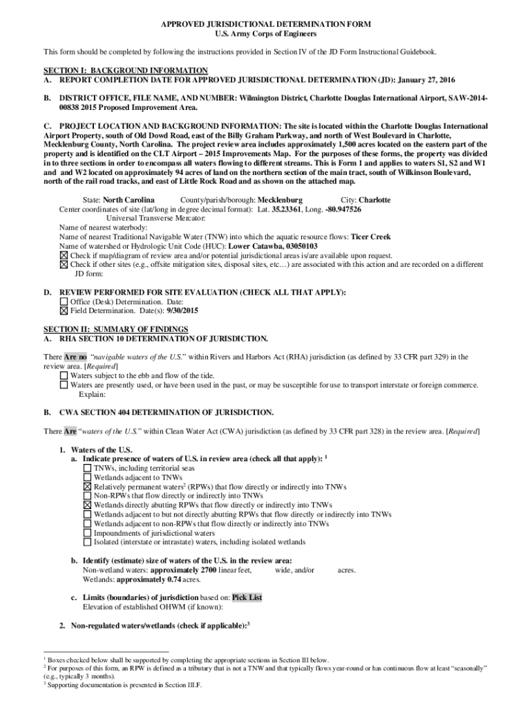 Fillable Online saw-reg usace army REPORT COMPLETION DATE FOR APPROVED ...