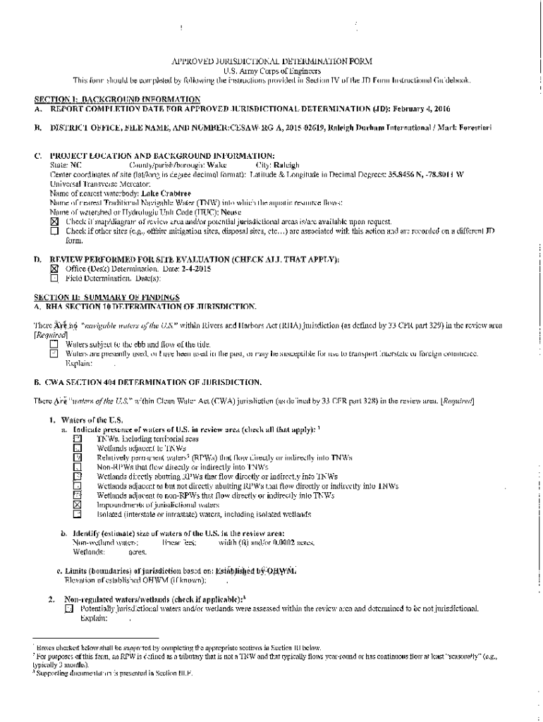 Fillable Online saw-reg usace army REPORT COMPLETION DATE FOR APPROVED ...