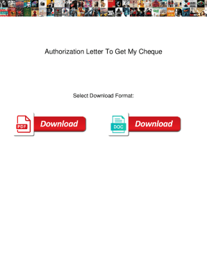 Fillable Online Authorization Letter To Get My Cheque. Authorization ...