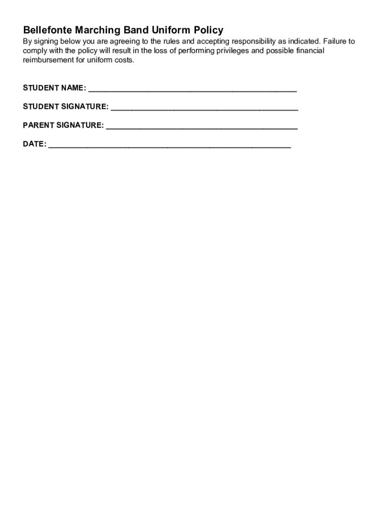 Marching Band Uniform Template - Fill Online, Printable, Fillable ...