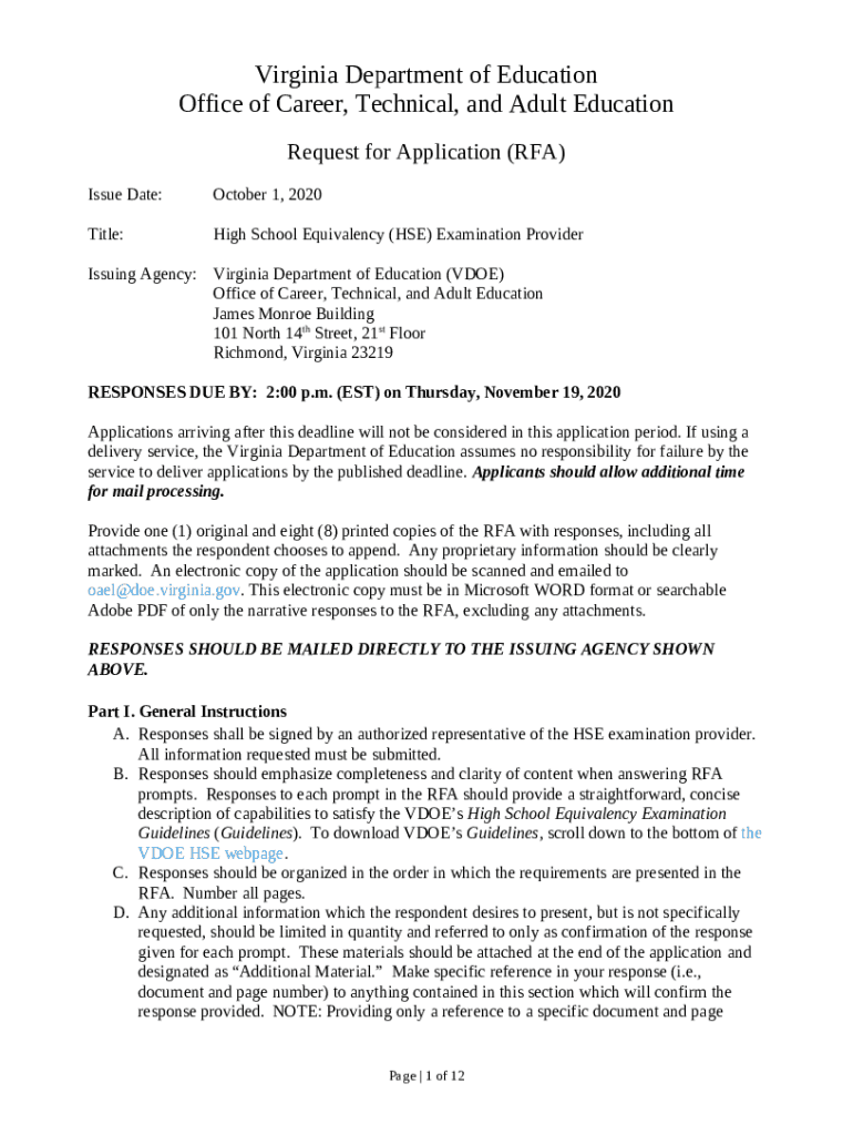 2020-request-for-HSE-application - Virginia Department of ... Doc ...