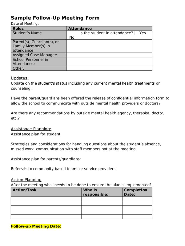 Sample Follow-Up Meeting - Virginia Department of ... Doc Template ...