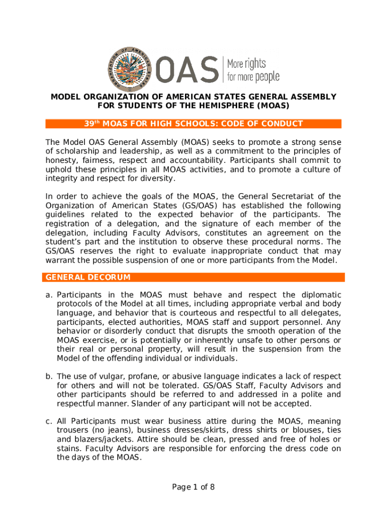 MODEL ORGANIZATION OF AMERICAN STATES GENERAL ASSEMBLY FOR ... Doc ...