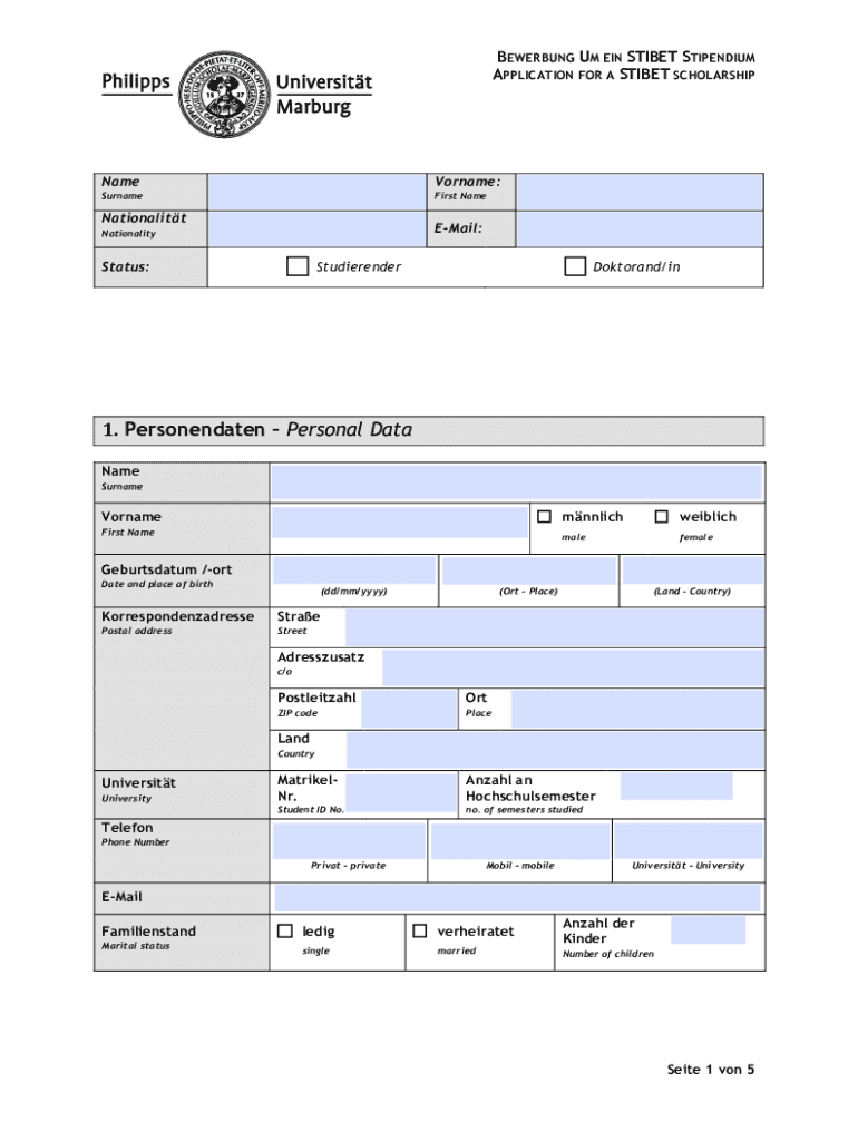 Fillable Online DAAD STIBET III-Stipendien fr internationale Studierende ... Fax Email Print ...