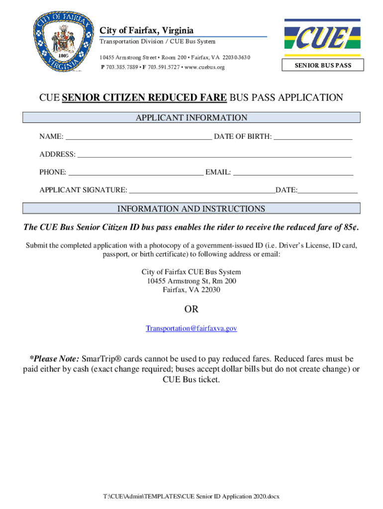 Fillable Online Transportation Division / CUE Bus System Fax Email ...