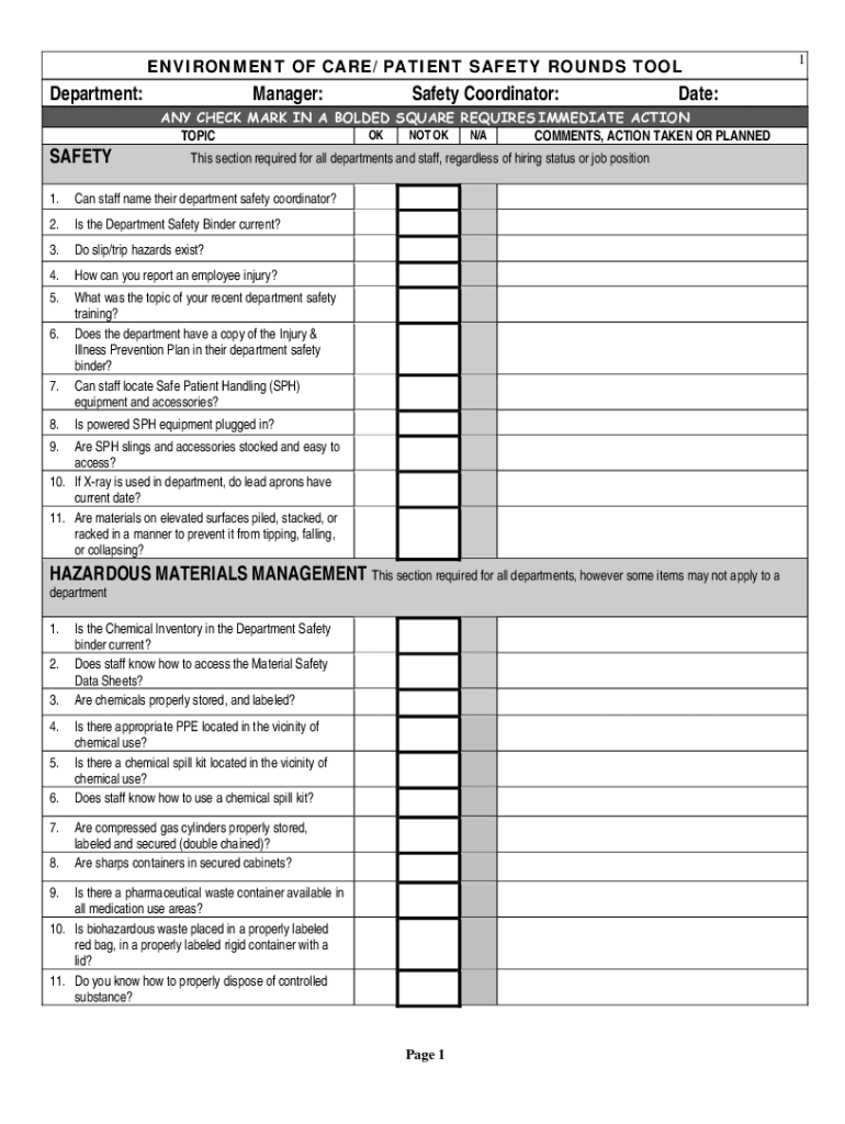 Fillable Online blink ucsd Hospital Rounding Template - Department of ...