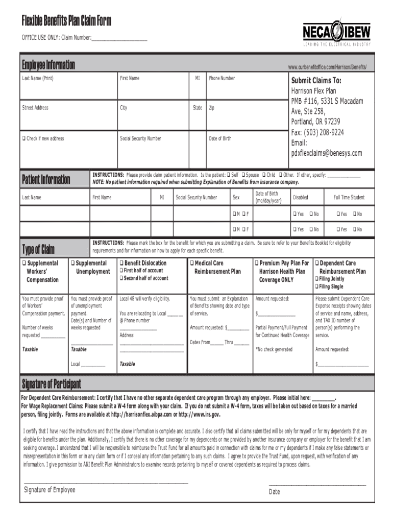 Fillable Online Flex Benefit Plan Documents - Harrison Electrical ...
