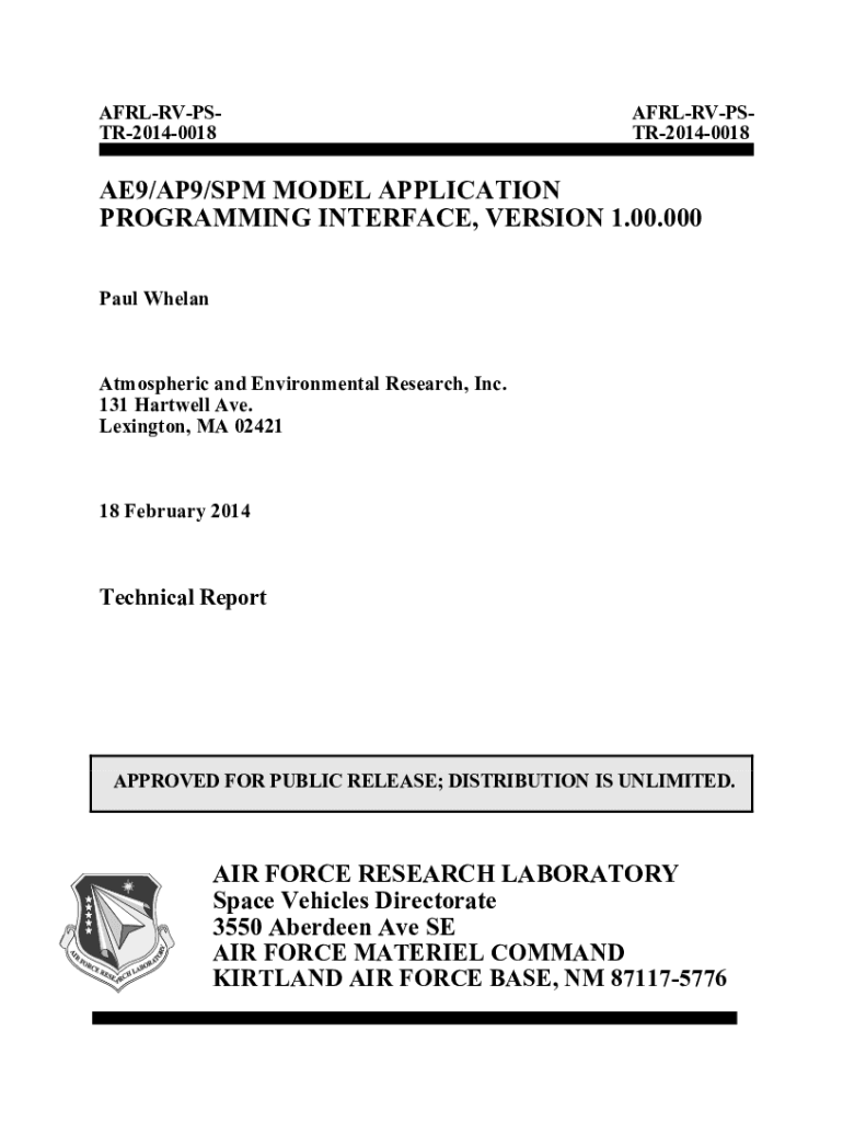 Fillable Online ae9/ap9/spm model application programming interface ...