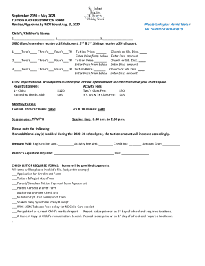 Fillable Online TUITION AND REGISTRATION FORM Fax Email Print - pdfFiller