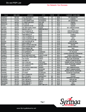 Fillable Online On-net PoP List.pdf Fax Email Print - pdfFiller