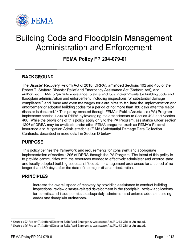 Fillable Online Building Code and Floodplain Management ... - FEMA.gov ...